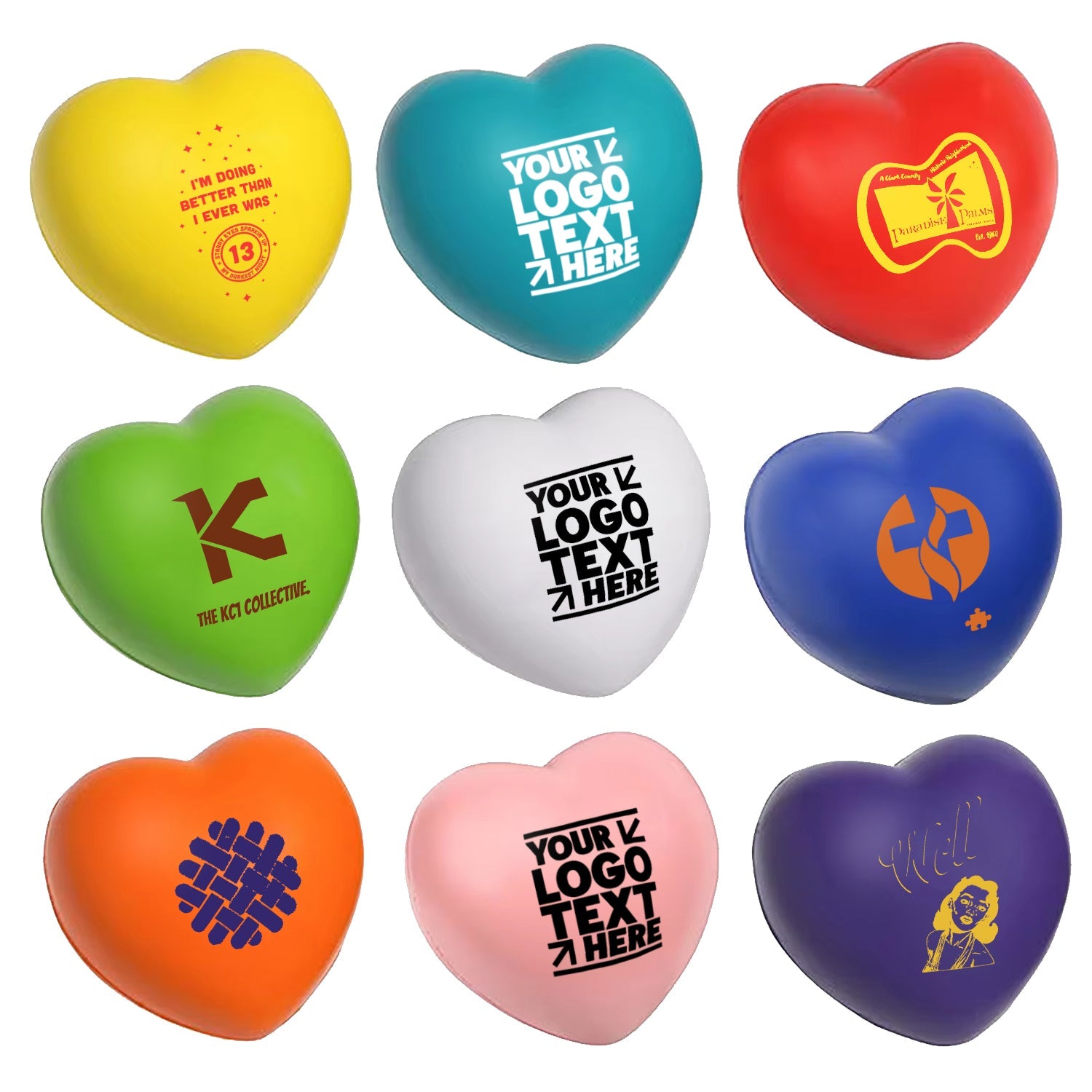 Bulk Custom Logo Heart Squeeze Stress Reliever For Weddings & Parties ...