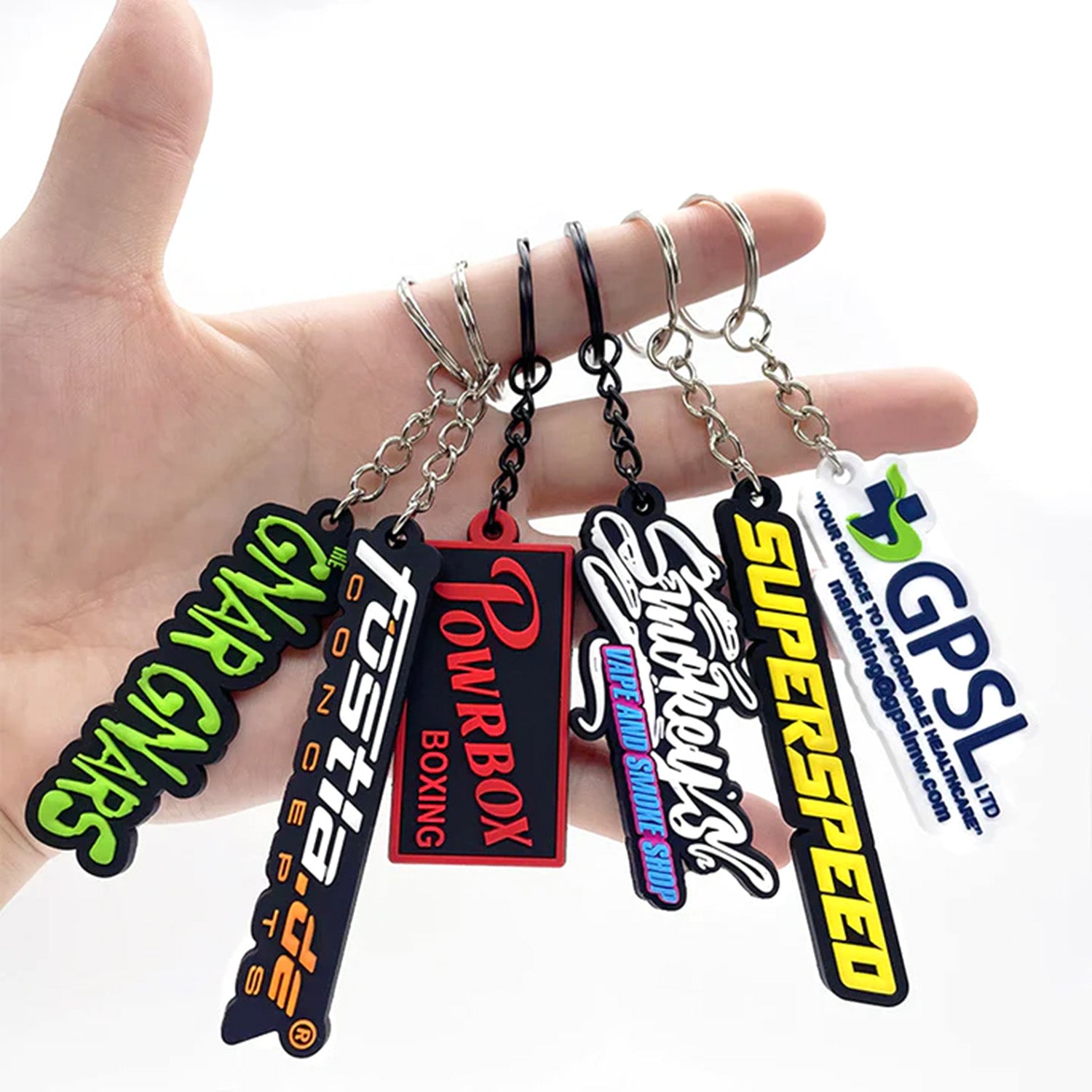Custom 2D Die-cut Rubber Keychain Soft PVC Keyring For Business ...