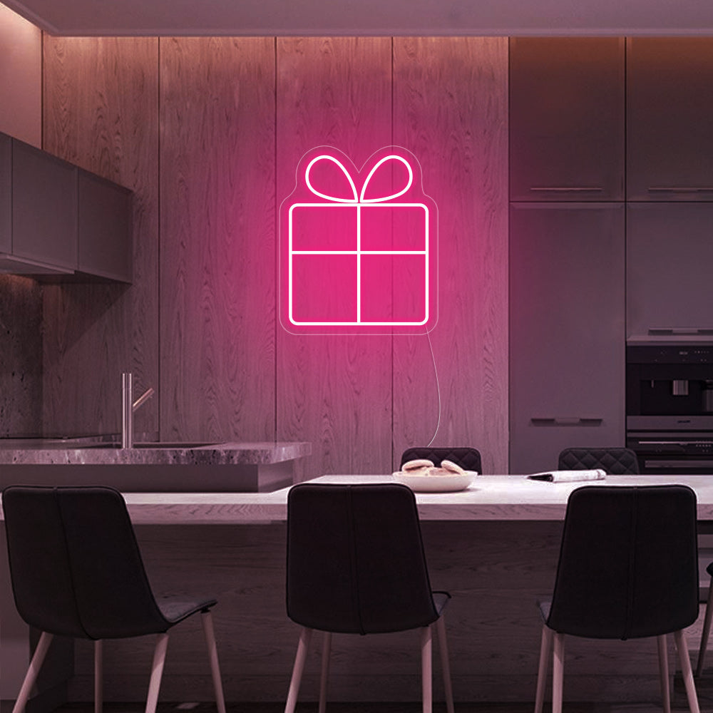 Christmas Gift Box LED Neon Signs - Merry Christmas Neon Sign ...